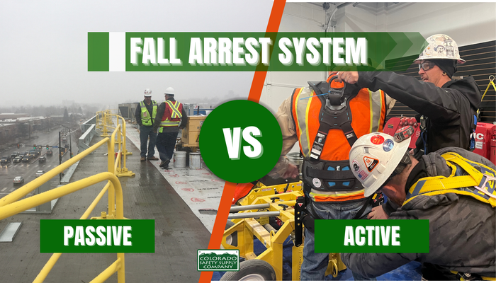 What is the difference between a passive vs active fall arrest system?